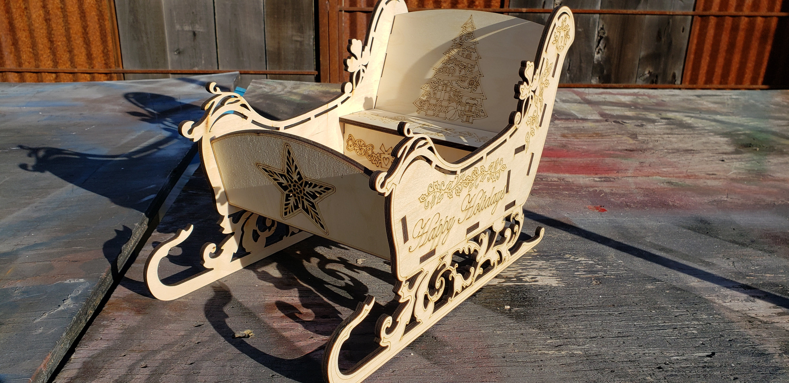 Custom Decorative Holiday Sled - Forge Greensboro - NC Makerspace